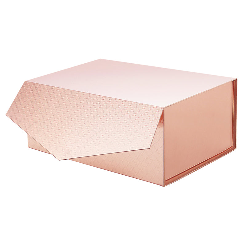 PKGSMART 2 Color 9.5x7x4 Inches Lattice Texture Rectangle Collapsible